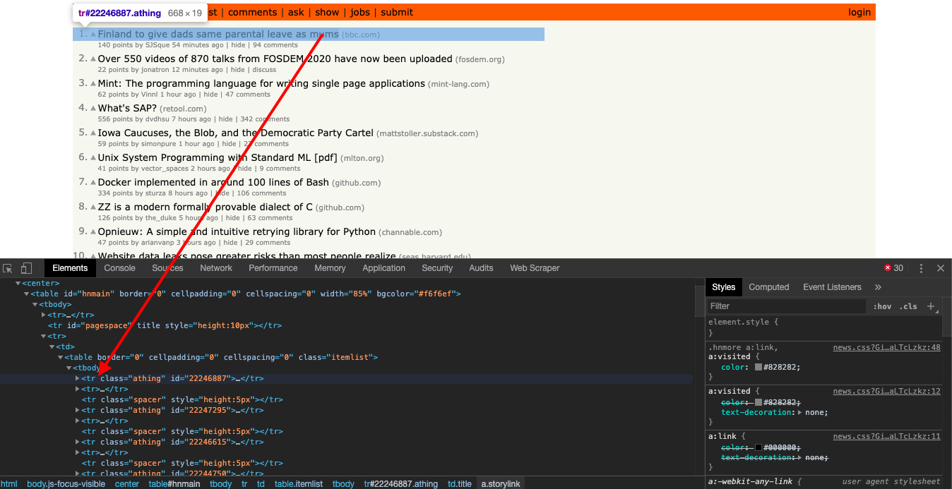 Learn Web scraping of Hacker News posts using Node JS and Puppeteer ...