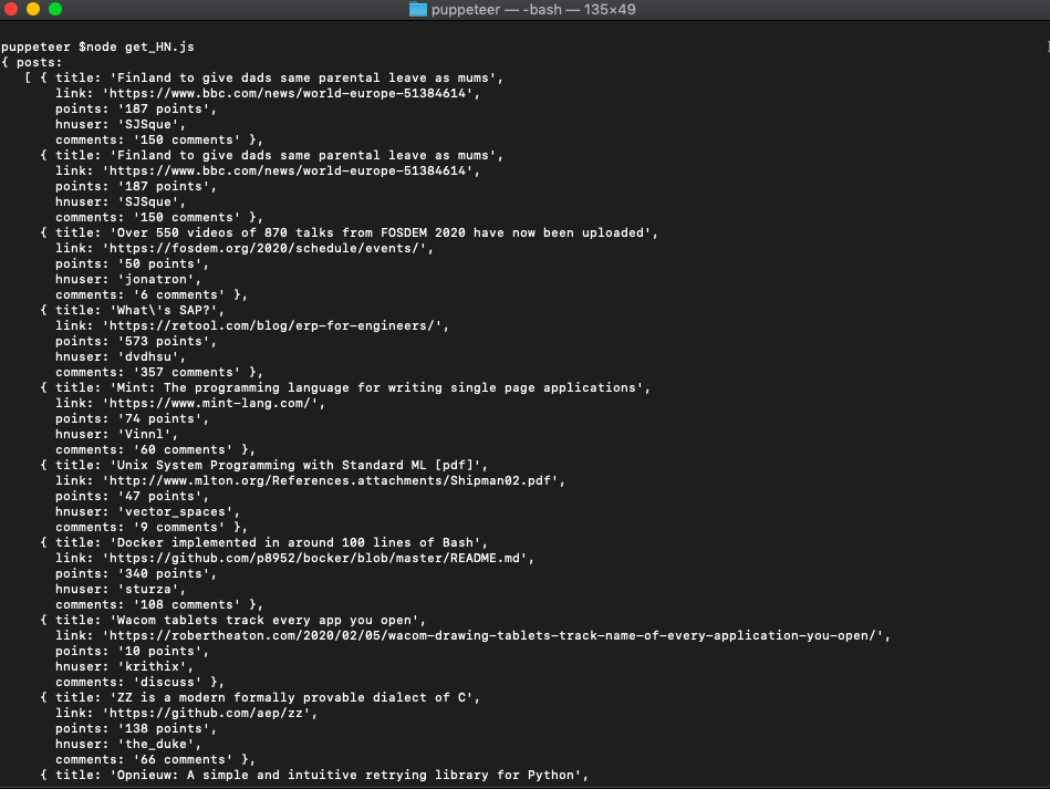 Learn Web scraping of Hacker News posts using Node JS and Puppeteer ...